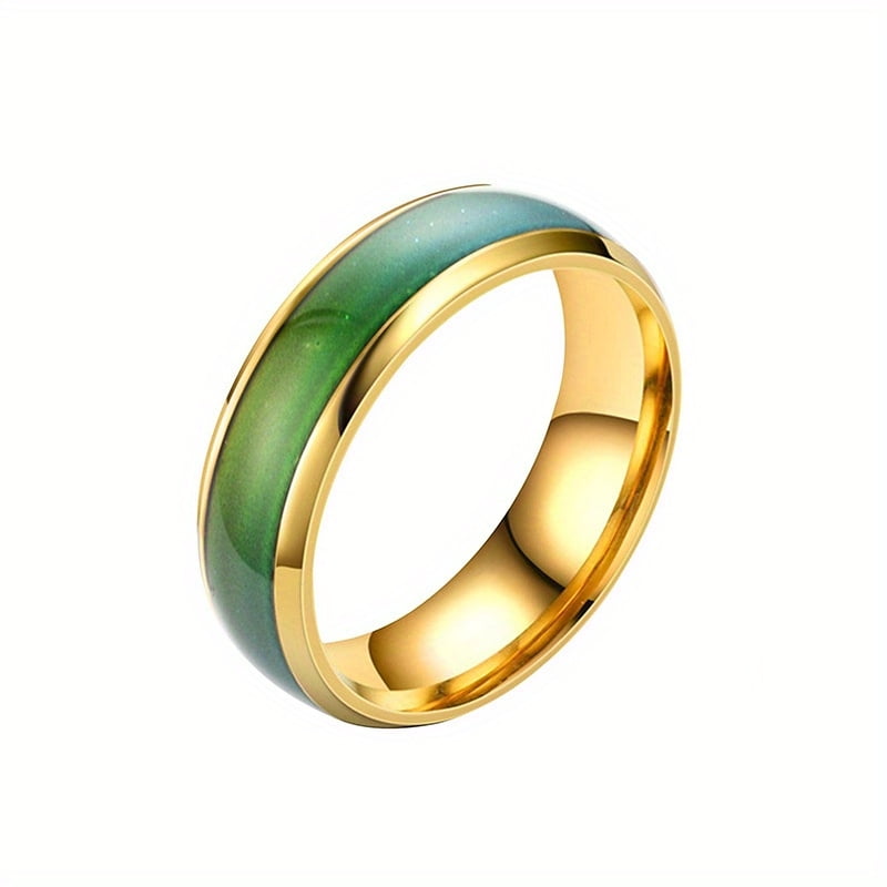 [Multi Colors Mood Ring Thermal] Trendy Mood Ring Made Of Stainless ...