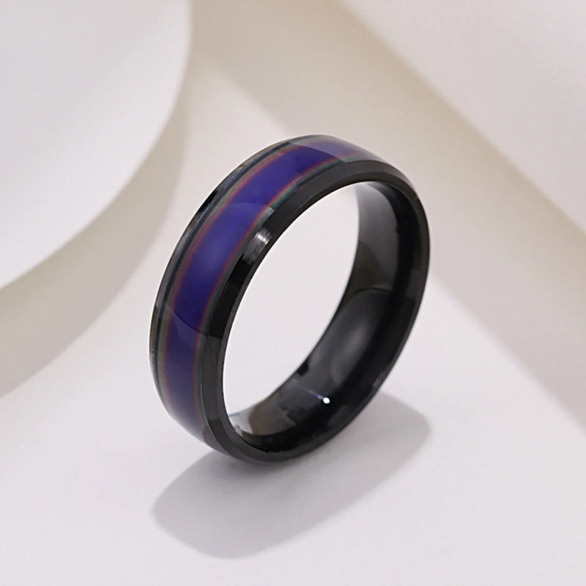 [Multi Colors Mood Ring Thermal] Trendy Mood Ring Made Of Stainless ...