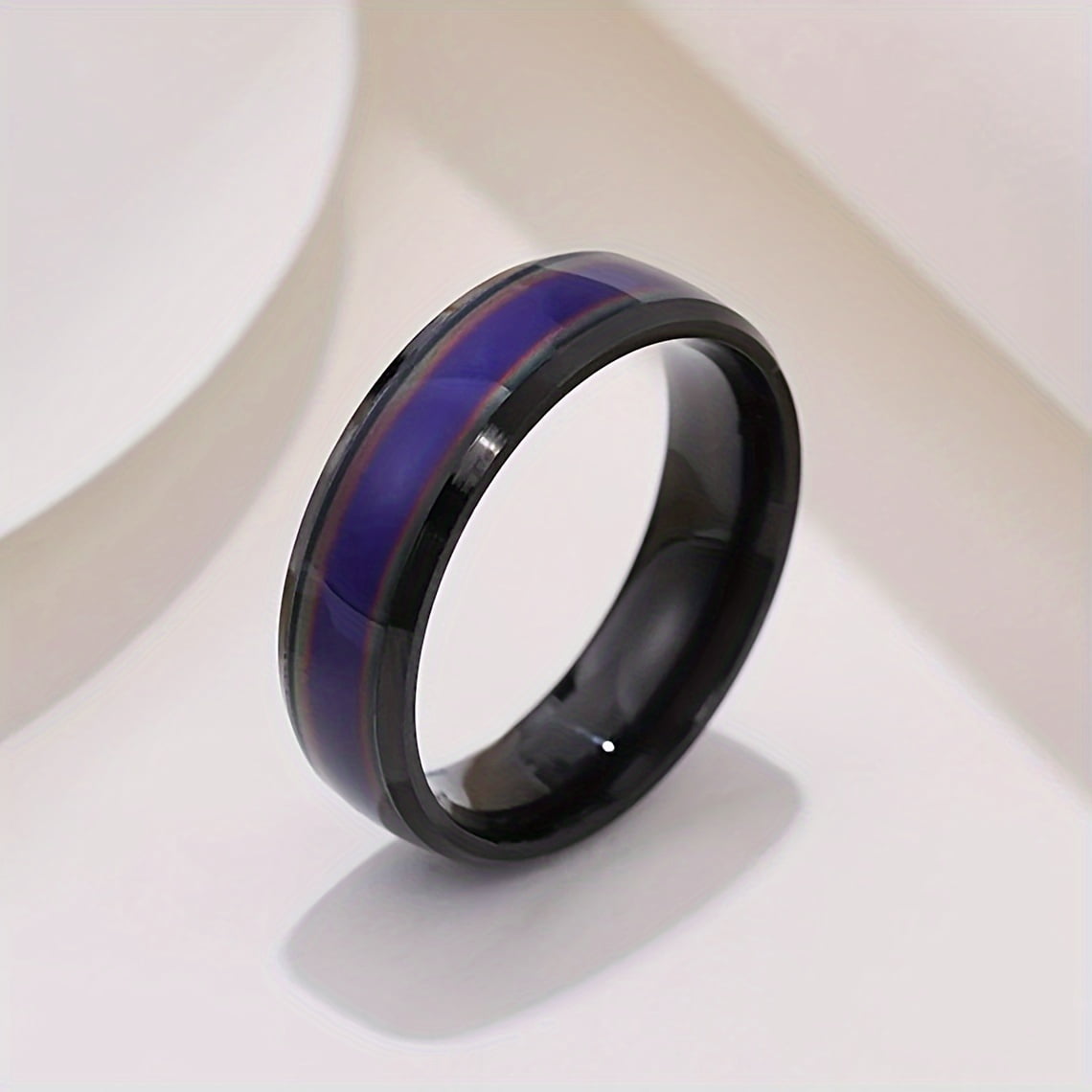[Multi Colors Mood Ring Thermal] Trendy Mood Ring Made Of Stainless ...