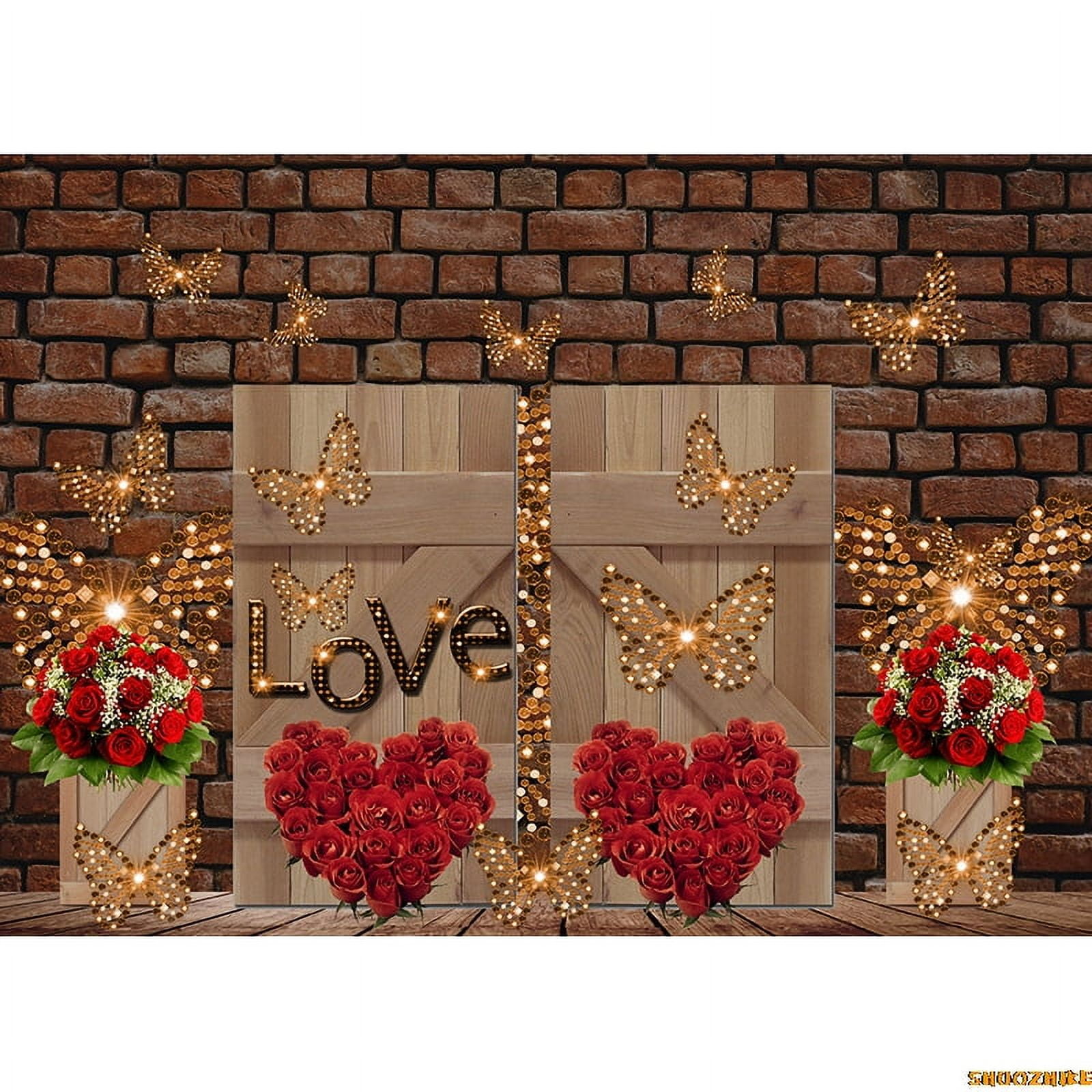 Multi Colors Pink Red Flowers Wall Photography Backdrops Valtine's Day ...