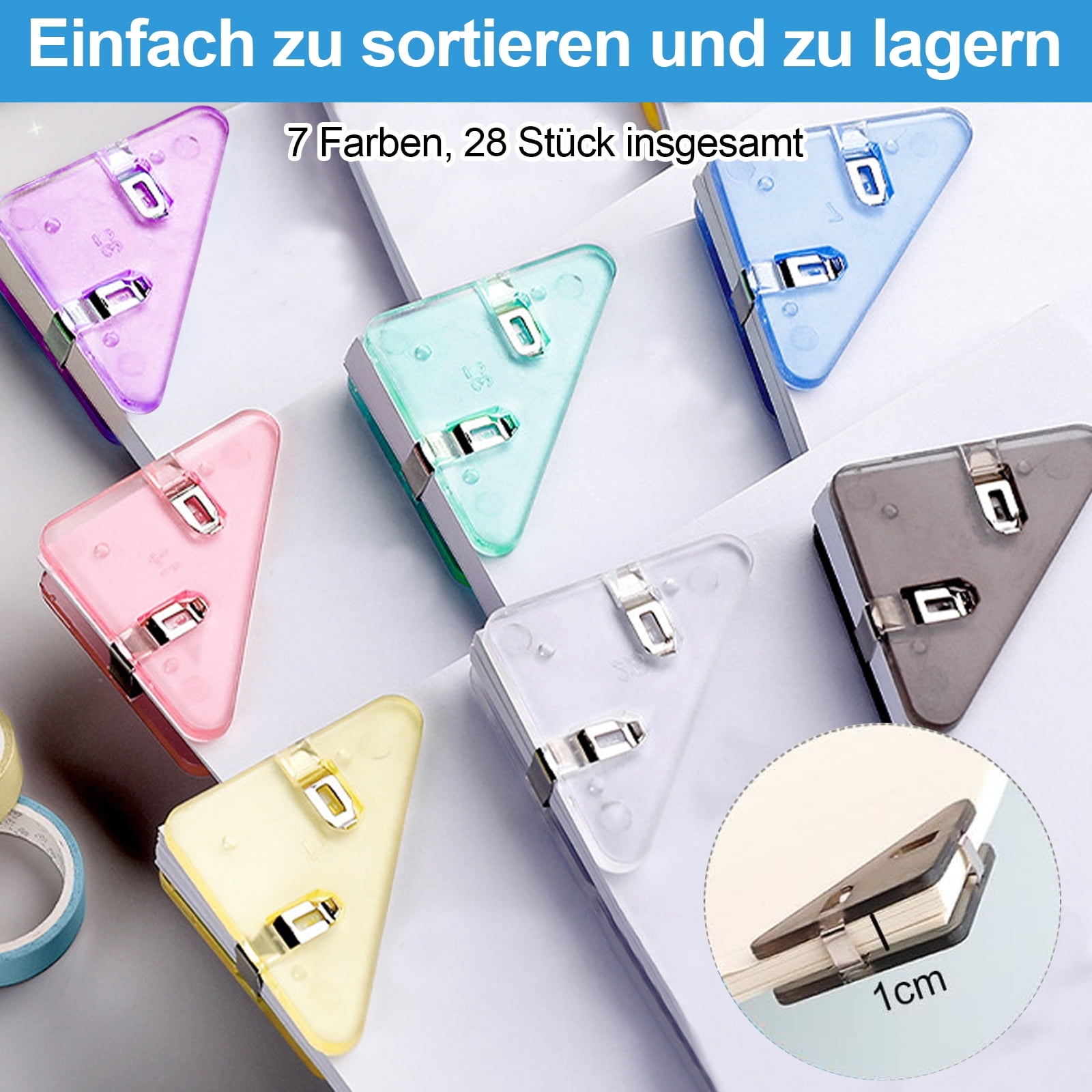 Multi-Coloured Triangle Book Page Corner Clips, Temporary Bookmark ...