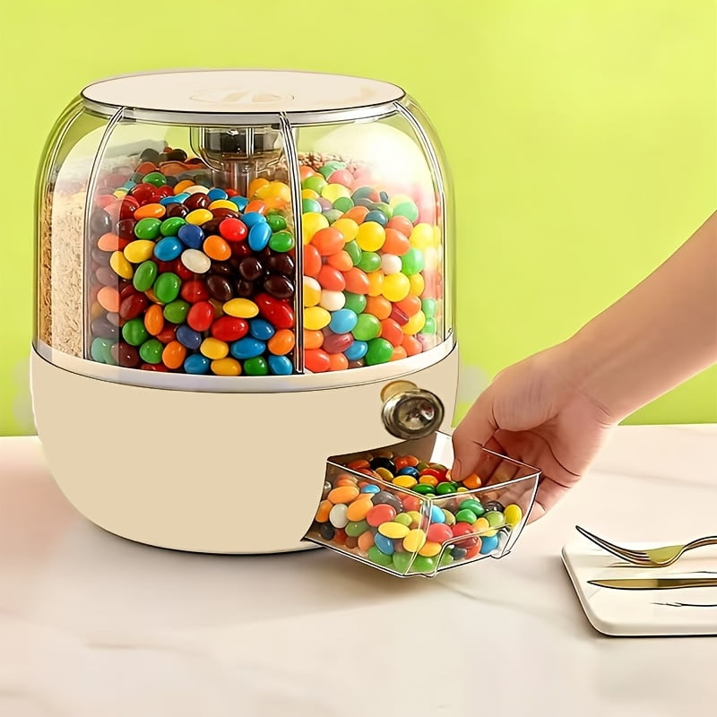 Multi-Compartment Rotating Candy & Snack Dispenser Barrel - 30LB Large ...
