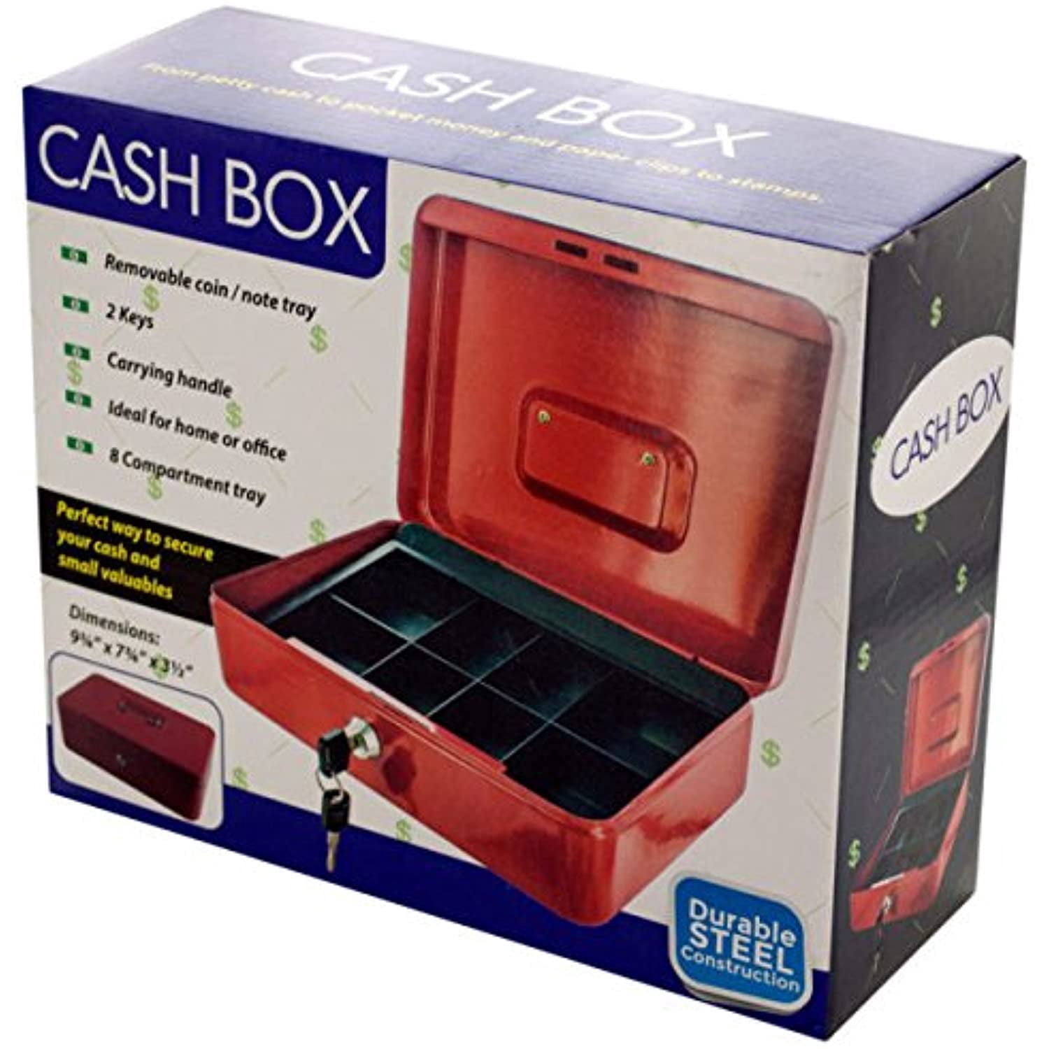 Multi-Compartment Steel Locking Cash Box - Walmart.com