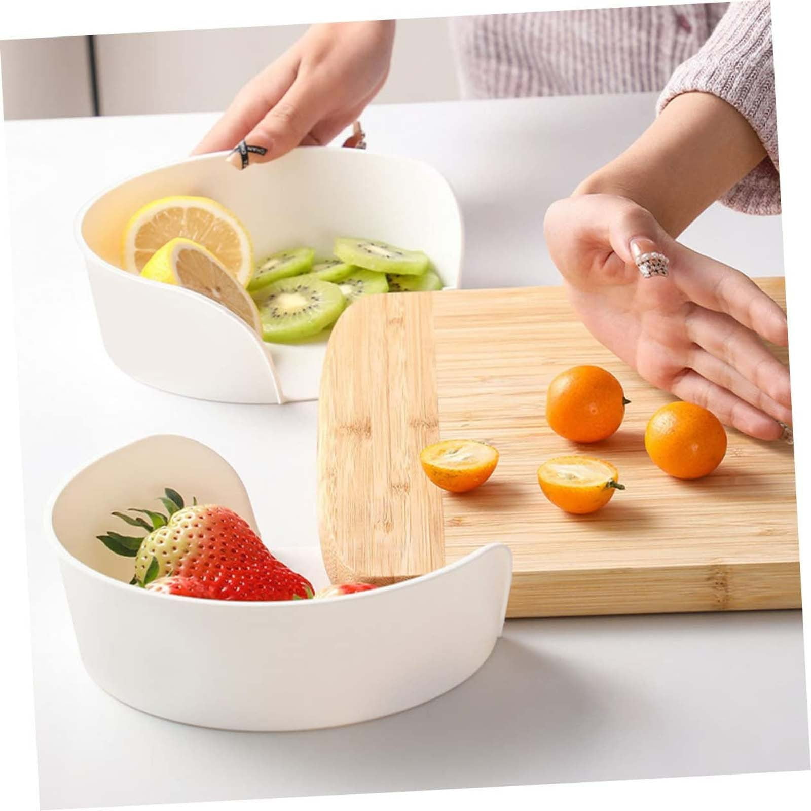 Multi-Compartment White Round Kitchen Vegetable Tray for Food Prep - 12 ...