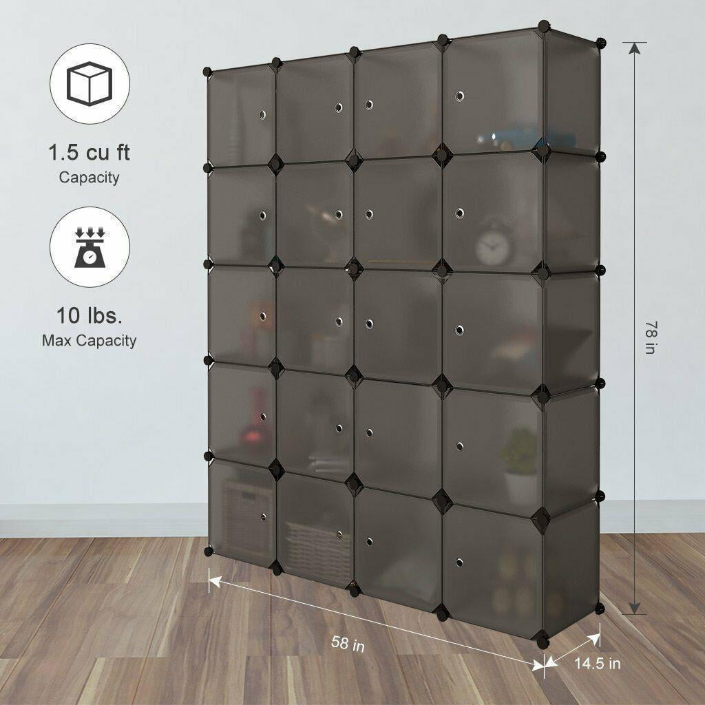Multi-Cube Stackable Storage Organizer Shoes Clothes Shelving Rack ...