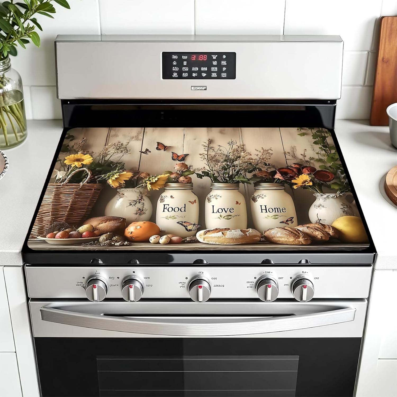 Multi-Design Stove Cover for Glass/Electric Stoves - 3-in-1 Heat ...