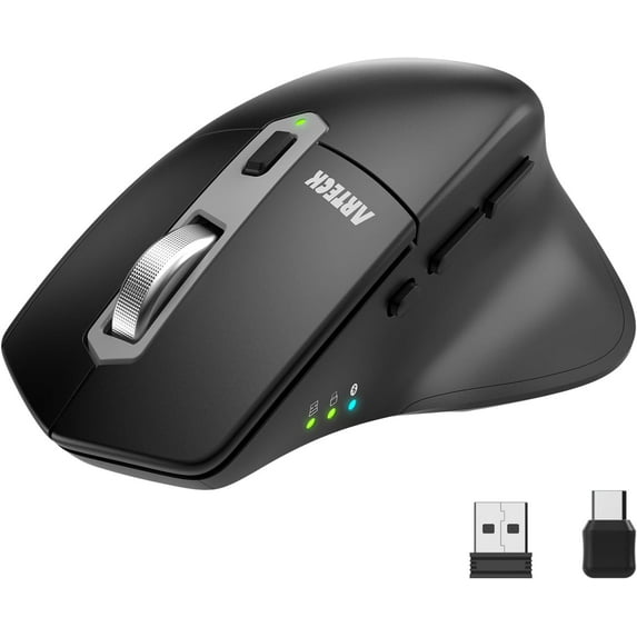 Multi-Device Wireless Bluetooth Mouse with Nano USB-A, USB-C Receiver ...