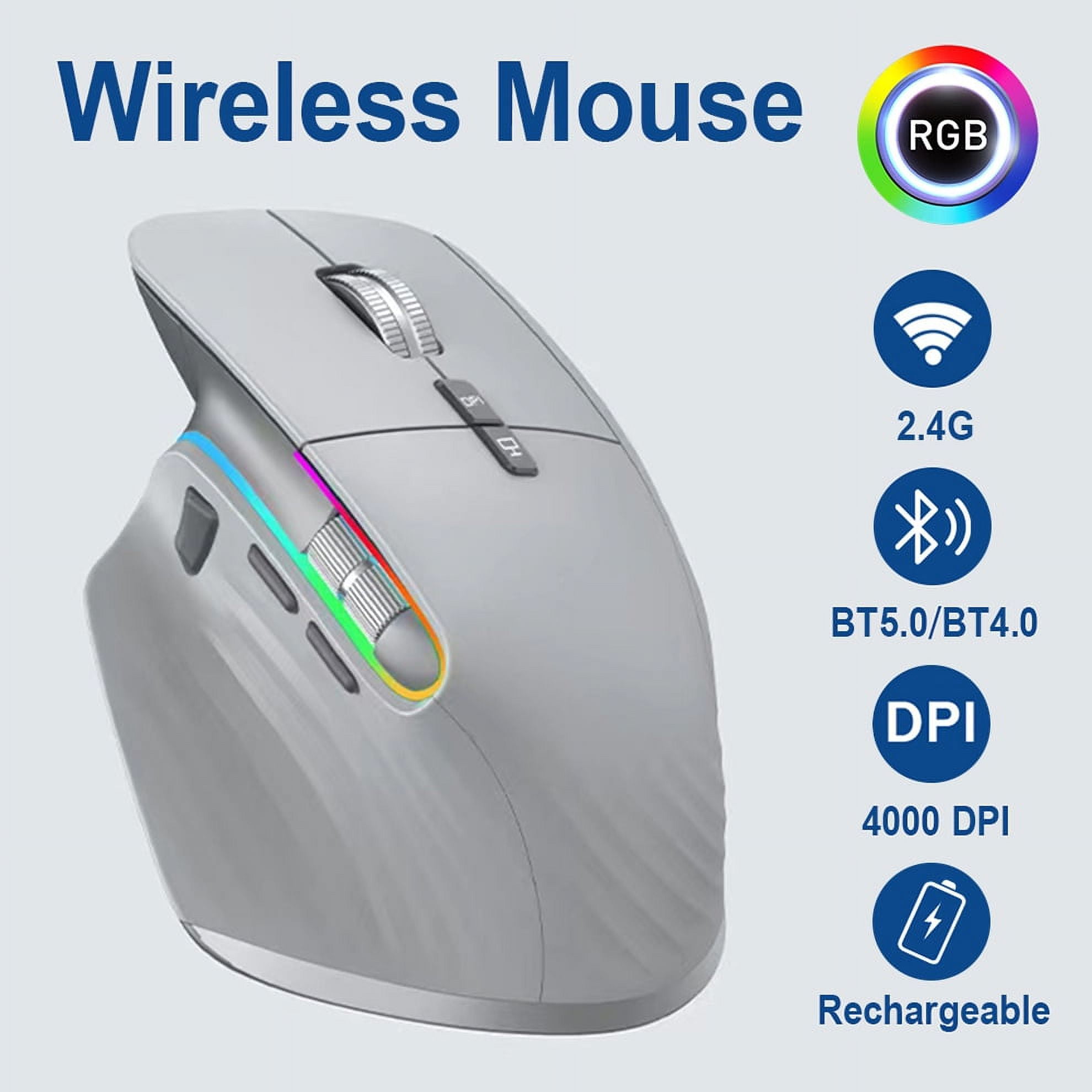 Multi-Device Wireless Mouse Bluetooth 5.0 & 3.0 Mouse 2.4G Wireless ...