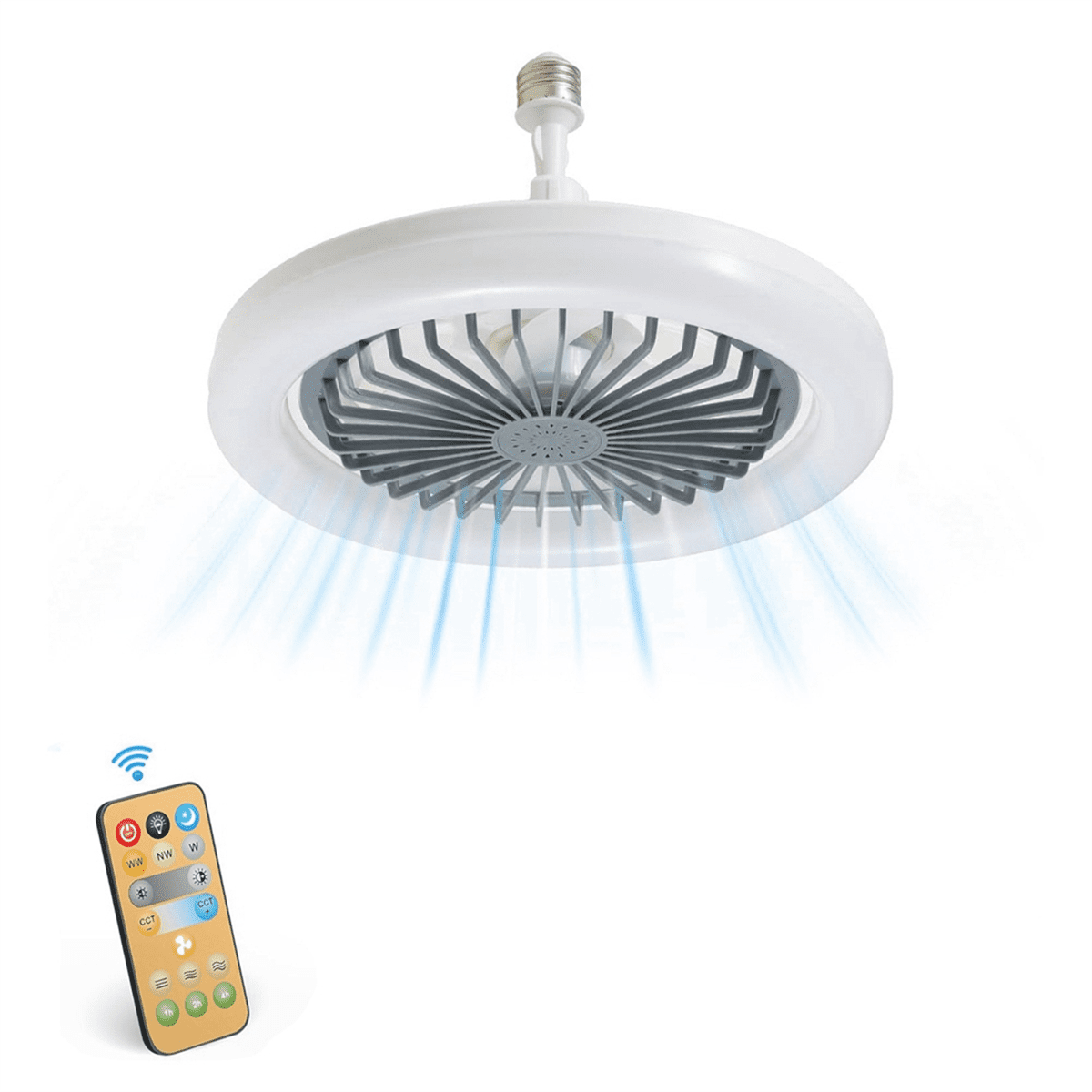 Multi Directional Light Socket Fan with Remote 10In, Screw-in Ceiling ...