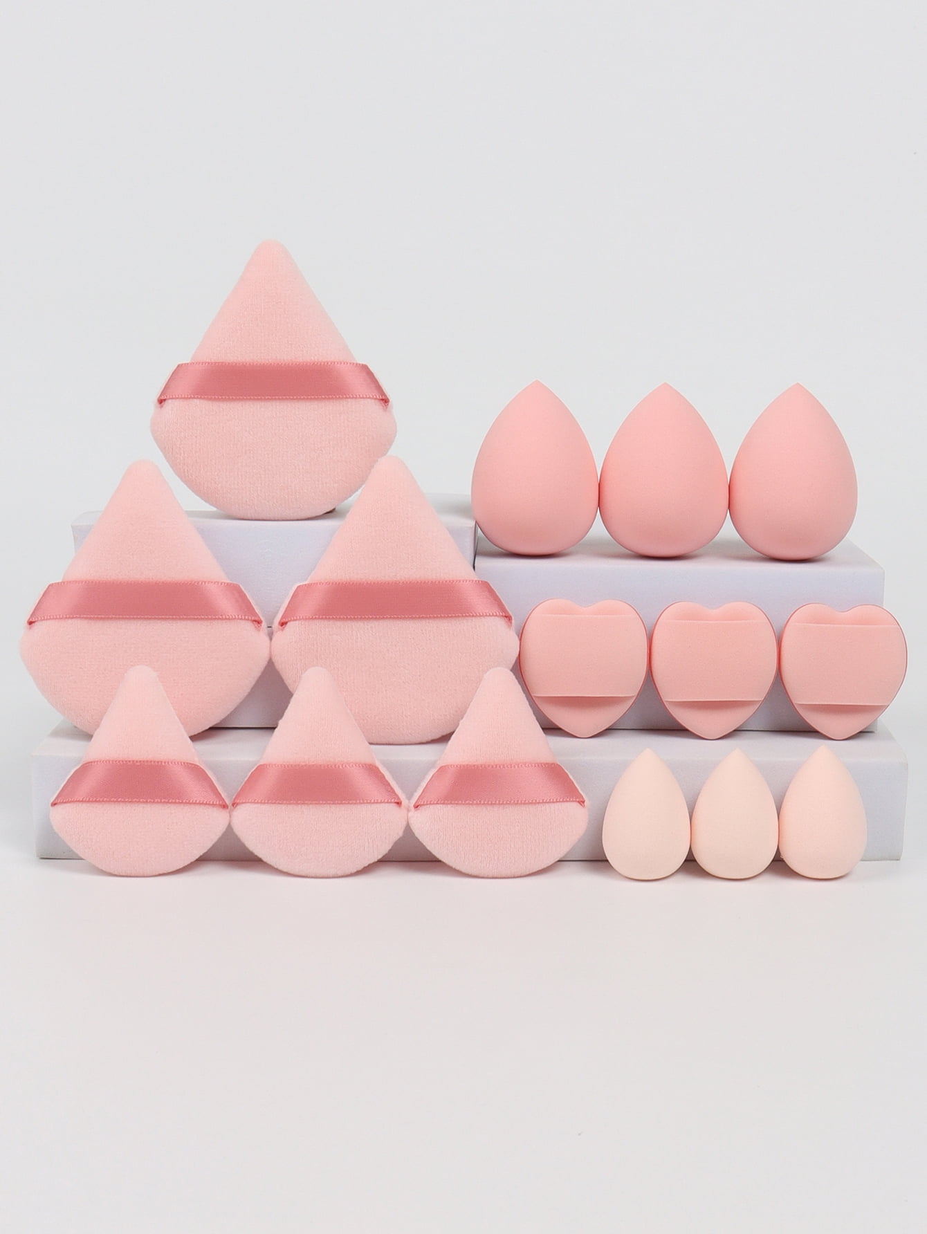 Multi Effect 15 Piece Set 3 Loose Powder Puffs&3 Mini Loose Powder ...