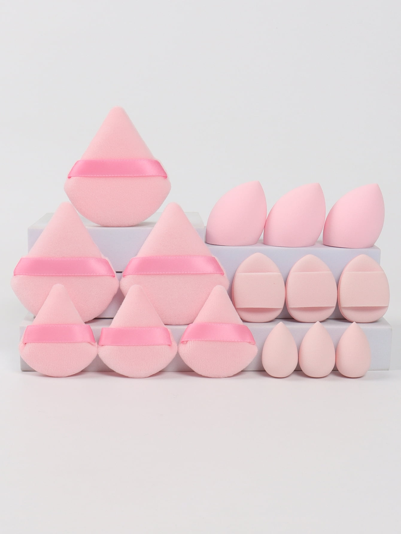 Multi Effect 15 Piece Set 3 Loose Powder Puffs&3 Mini Loose Powder ...