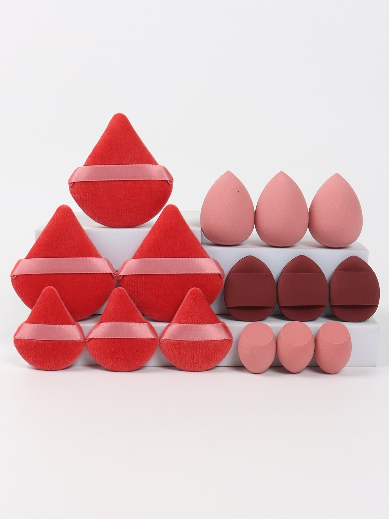 Multi Effect 15 Piece Set 3 Loose Powder Puffs&3 Mini Loose Powder ...