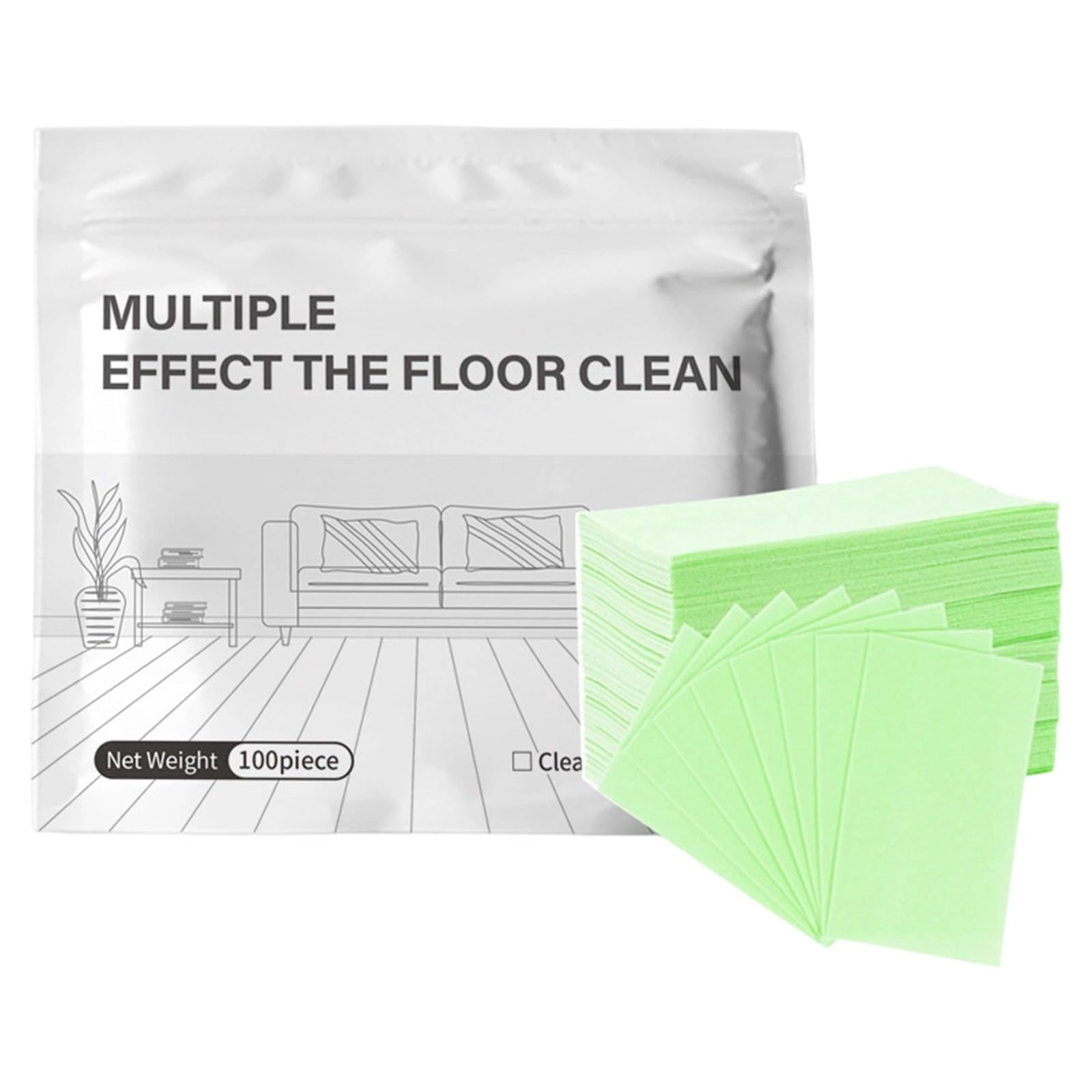 Multi-Effect Floor Cleaner Tablets, 100-Piece Water Soluble Sheets for ...
