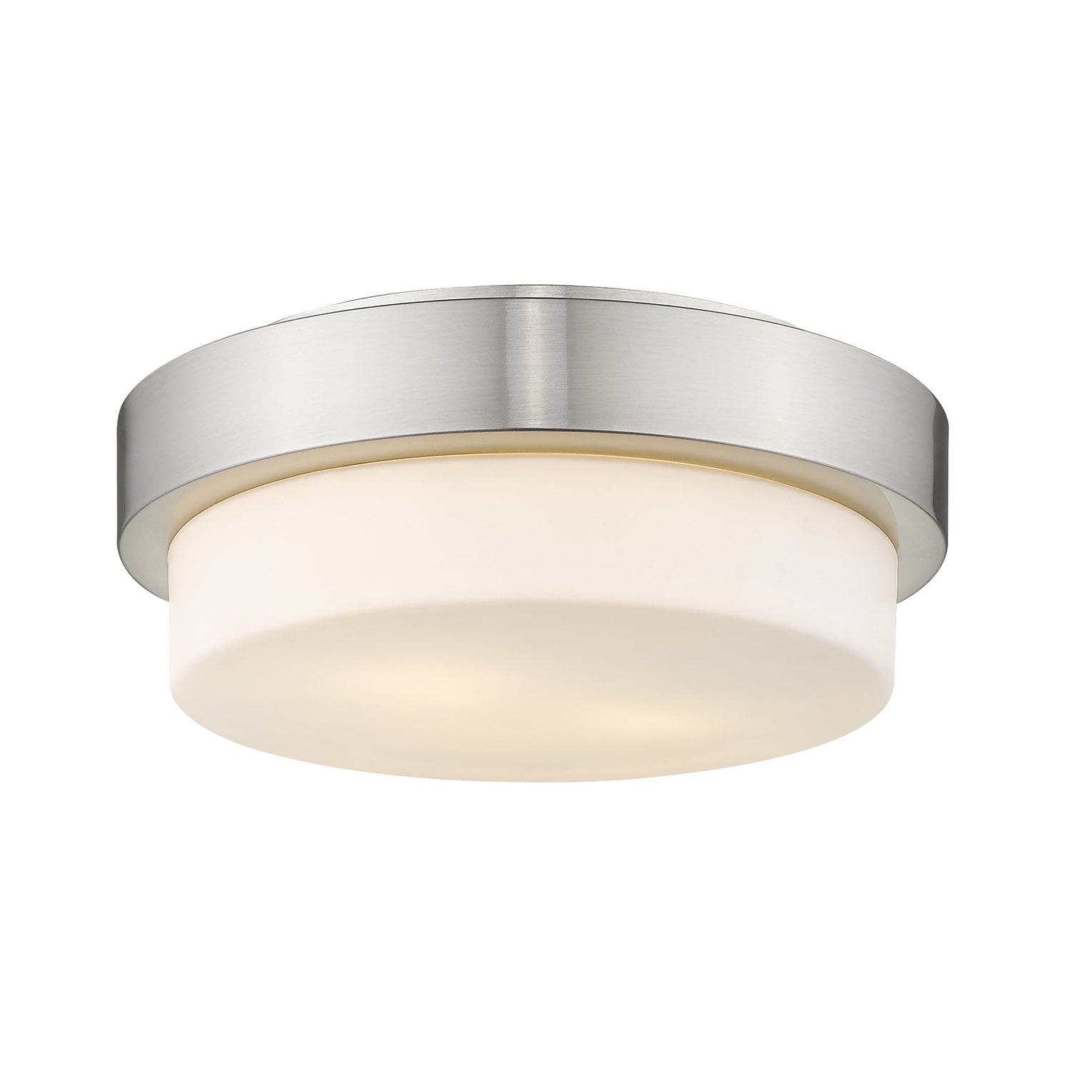 Wry Lighting Morgon 2-light 11" Flush Mount in Pewter and Opal Glass ...