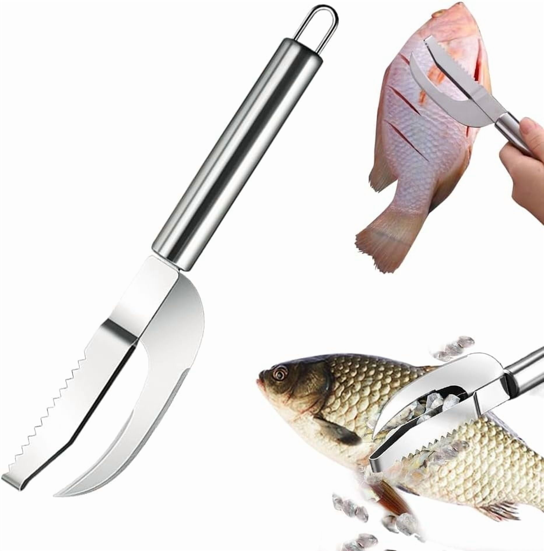 Multi Fish Scale Knife 3-in-1 Cut Scrape Dig, Stainless Steel Fish Maw ...