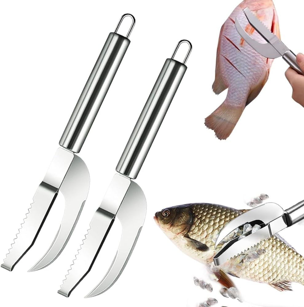 Multi Fish Scale Knife 3-in-1 Cut Scrape Dig, Stainless Steel Fish Maw ...