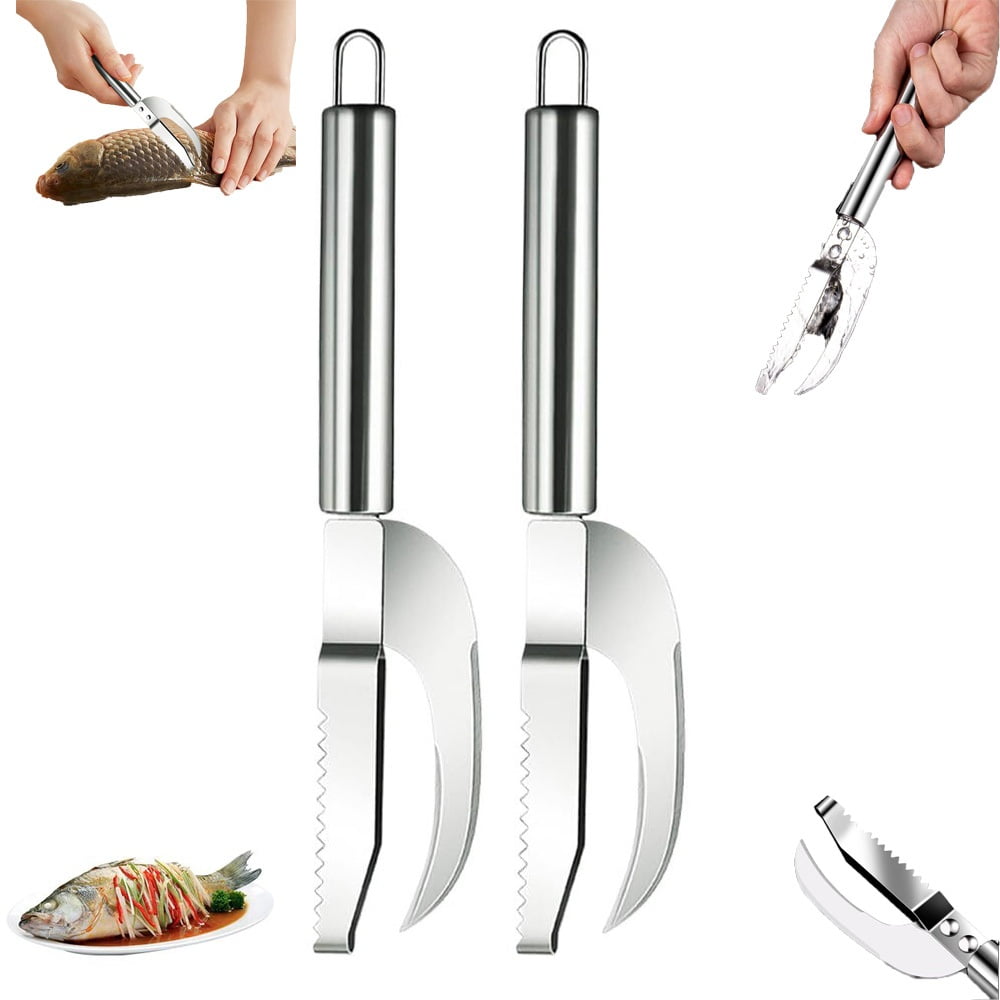 Multi Fish Scale Knife 3-in-1, New Multifunction Stainless Steel Fish Scale Scraper and Cleaning ...
