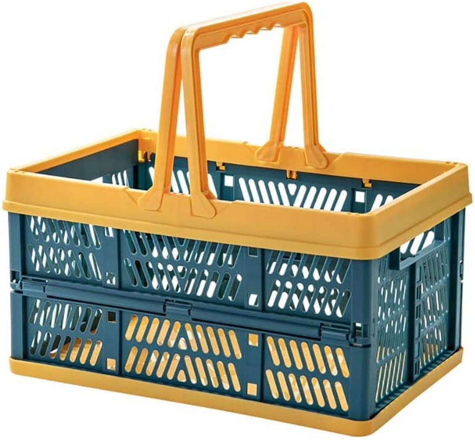 Multi Fit Collapsible Plastic Utility Small Basket with Handles,Folding ...