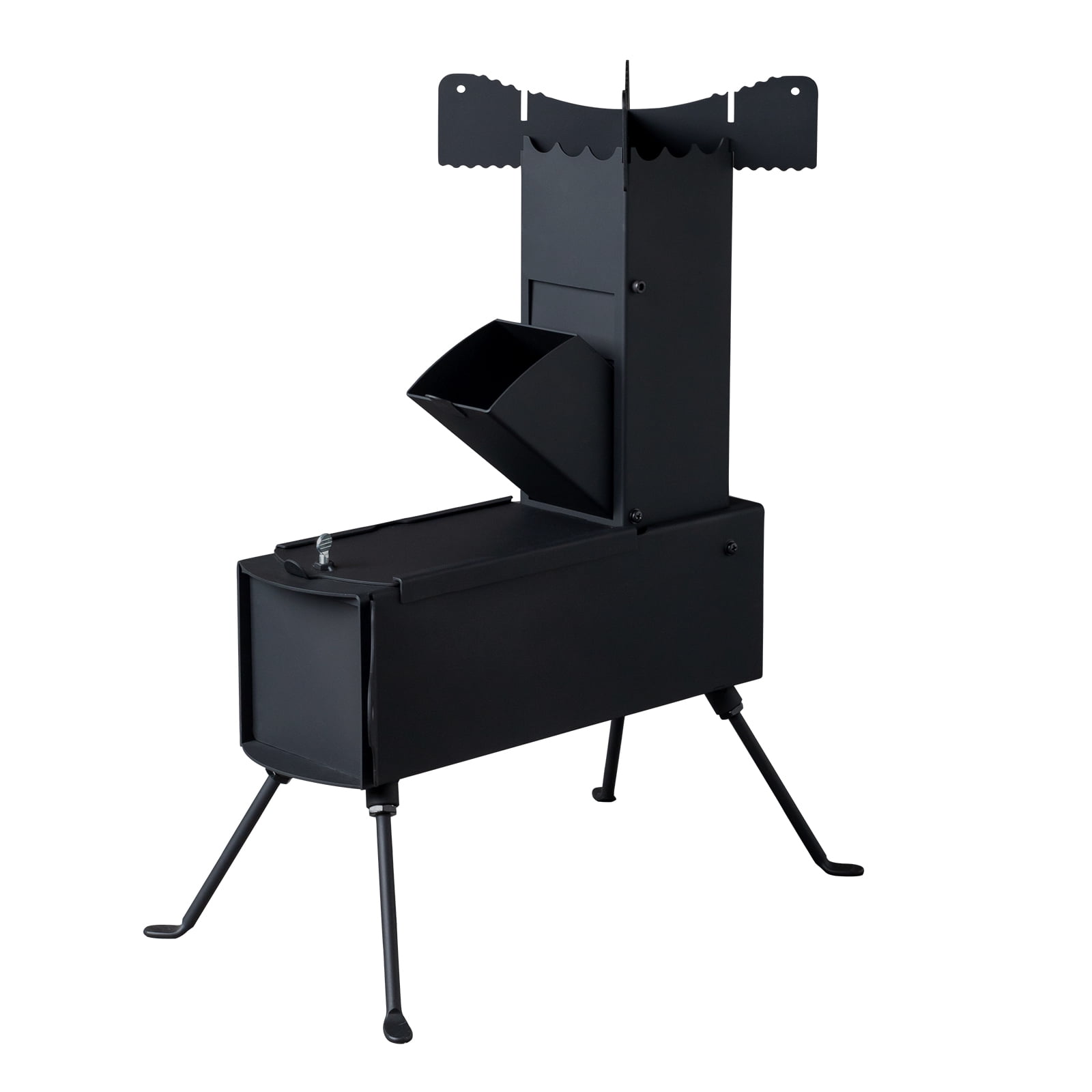 Multi-Fuel Outdoor Rocket Stove - Adjustable Legs for Uneven Ground, 17 ...