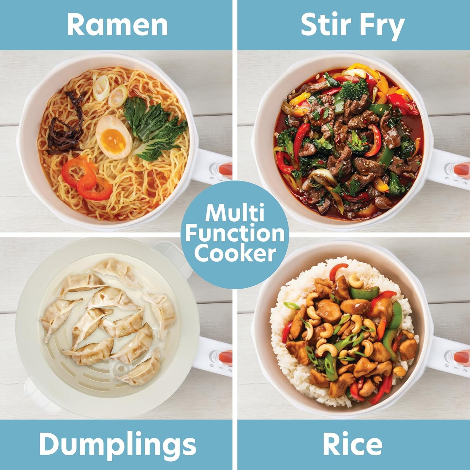 Multi Function 3 in 1 Hot Pot Cooker - Electric Nonstick Dumpling ...