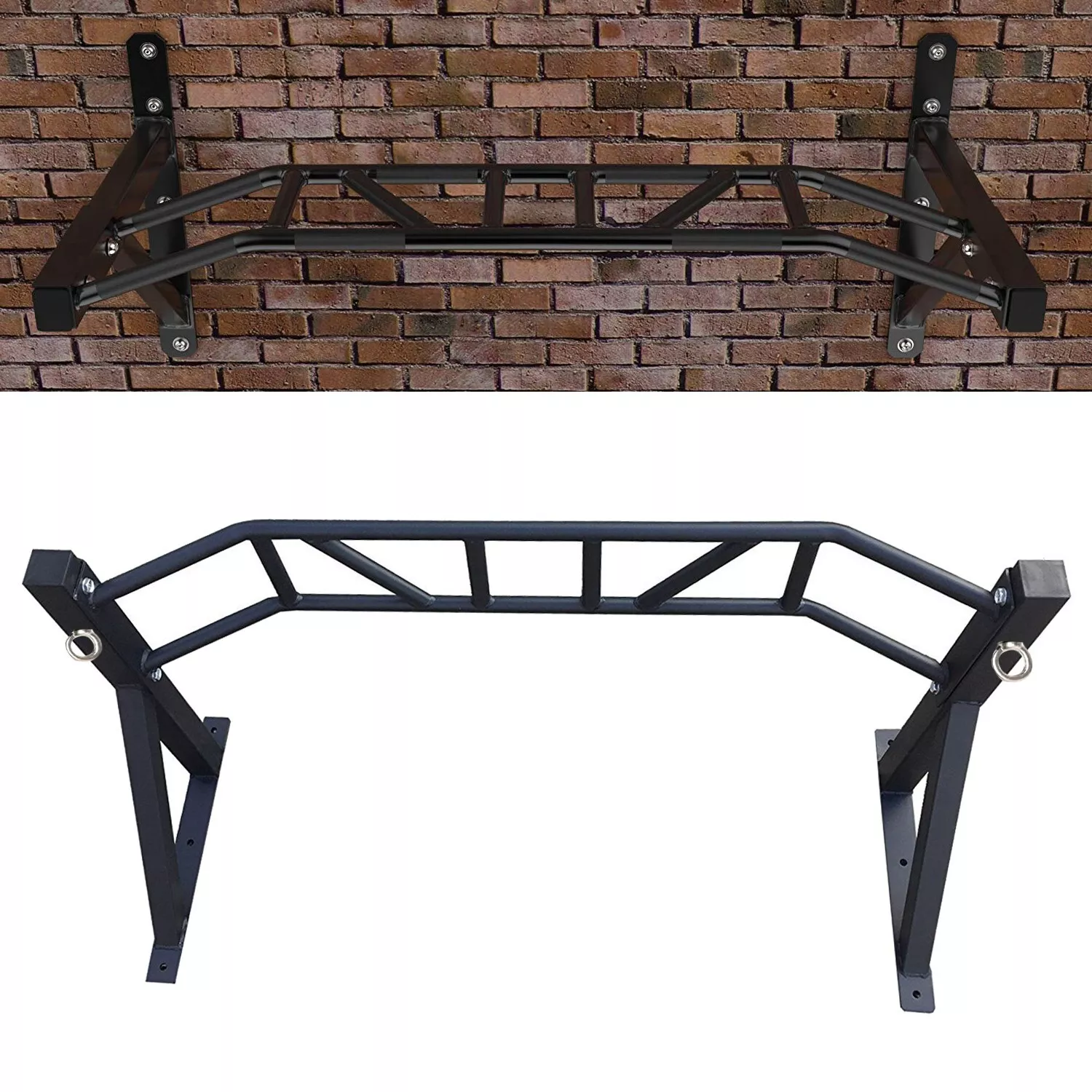 Multi-Function 48" Wall-Mount Pull-Up Bar with Chin-Up Station and ...