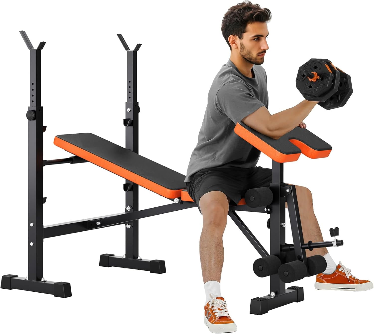 Multi-Function 6 in 1 Weight Bench Set - Leg Press, Preacher Curl Rack ...