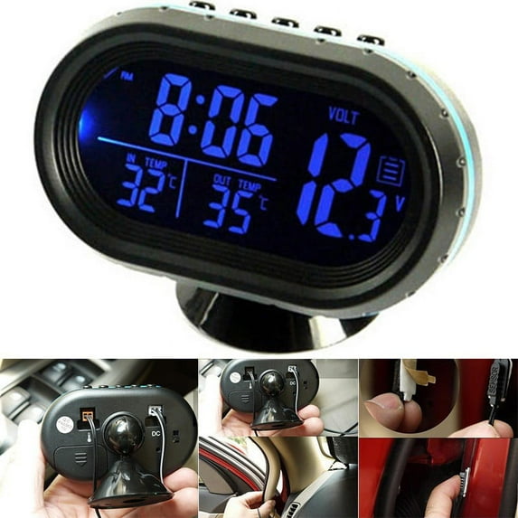 Multi Function Auto Digital Lcd Monitor Thermometer Voltage Alarm Clock ...