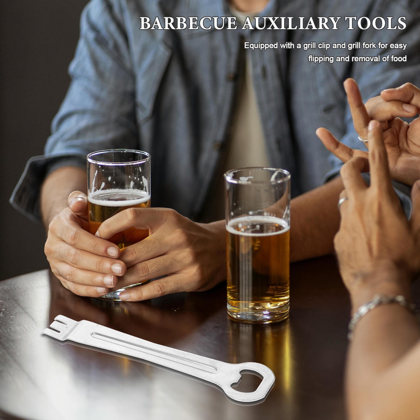 MLINS Stainless Steel Manual Opener and Grill Lifter Tool for BBQ Use ...