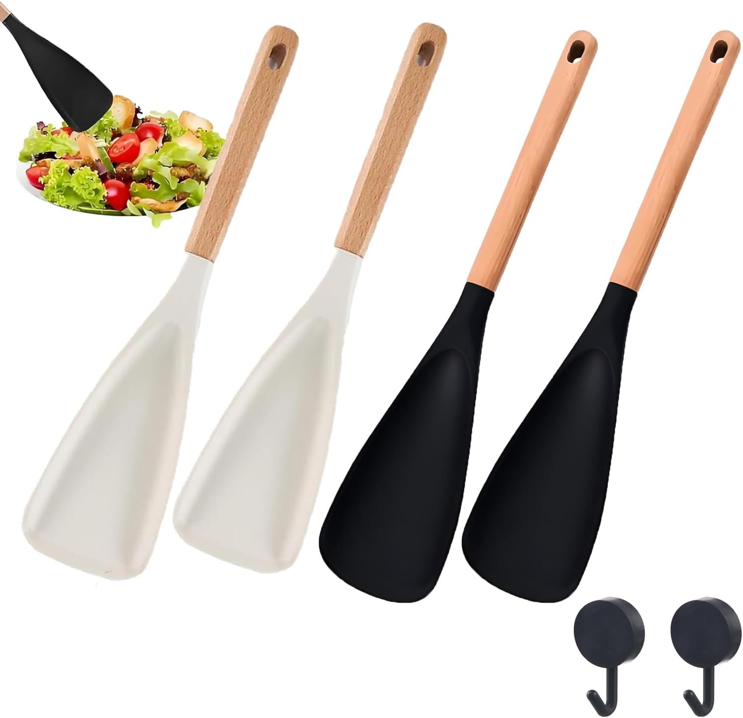 Multi Function Cooking Spoon,2-in-1 Matte Spoon Spatula Silicone with ...