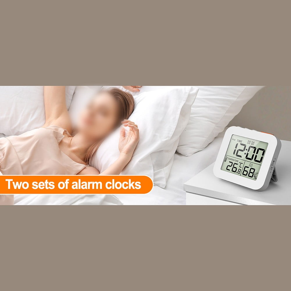 Multi Function Countdown Clock with Backlight Temperature and Humidity Monitor White - Walmart.com