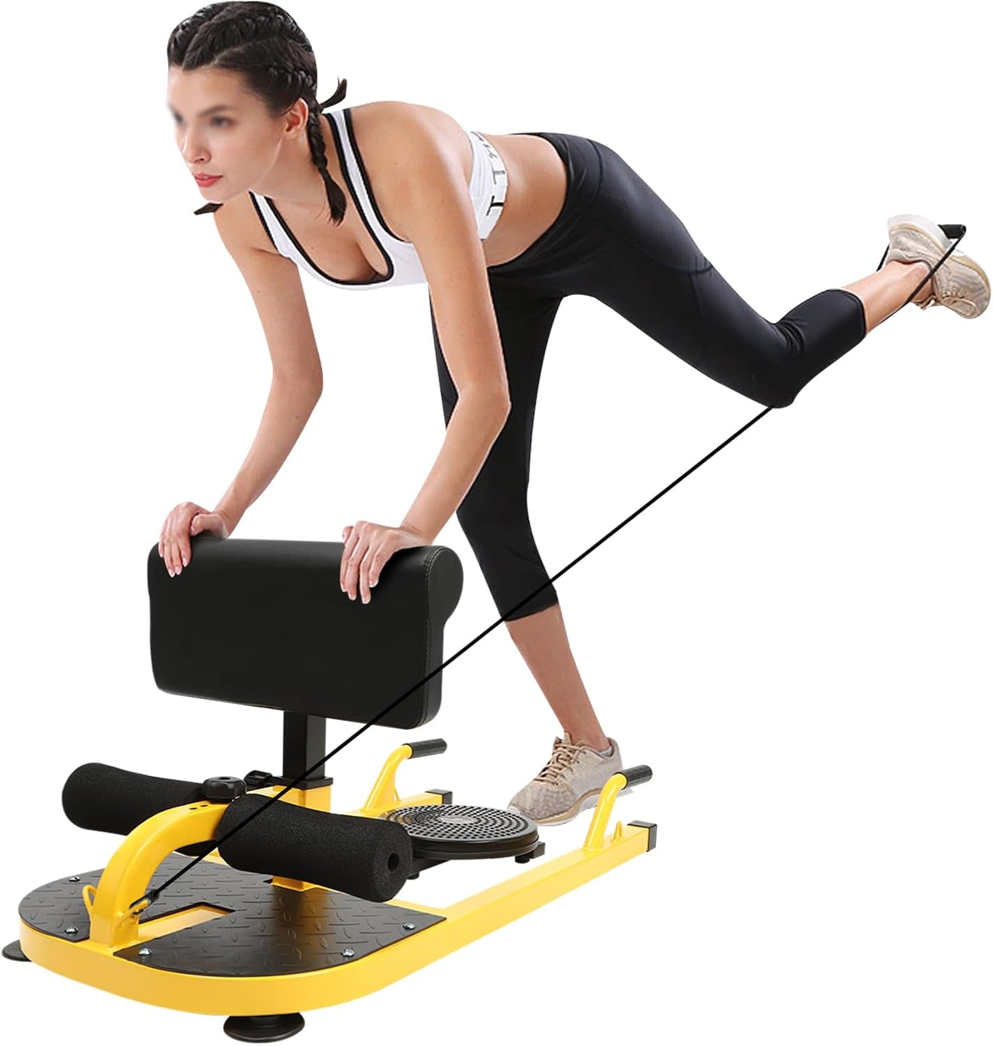 Multi-Function Deep Sissy Squat Machine, Yellow and Black Home Gym Hip ...