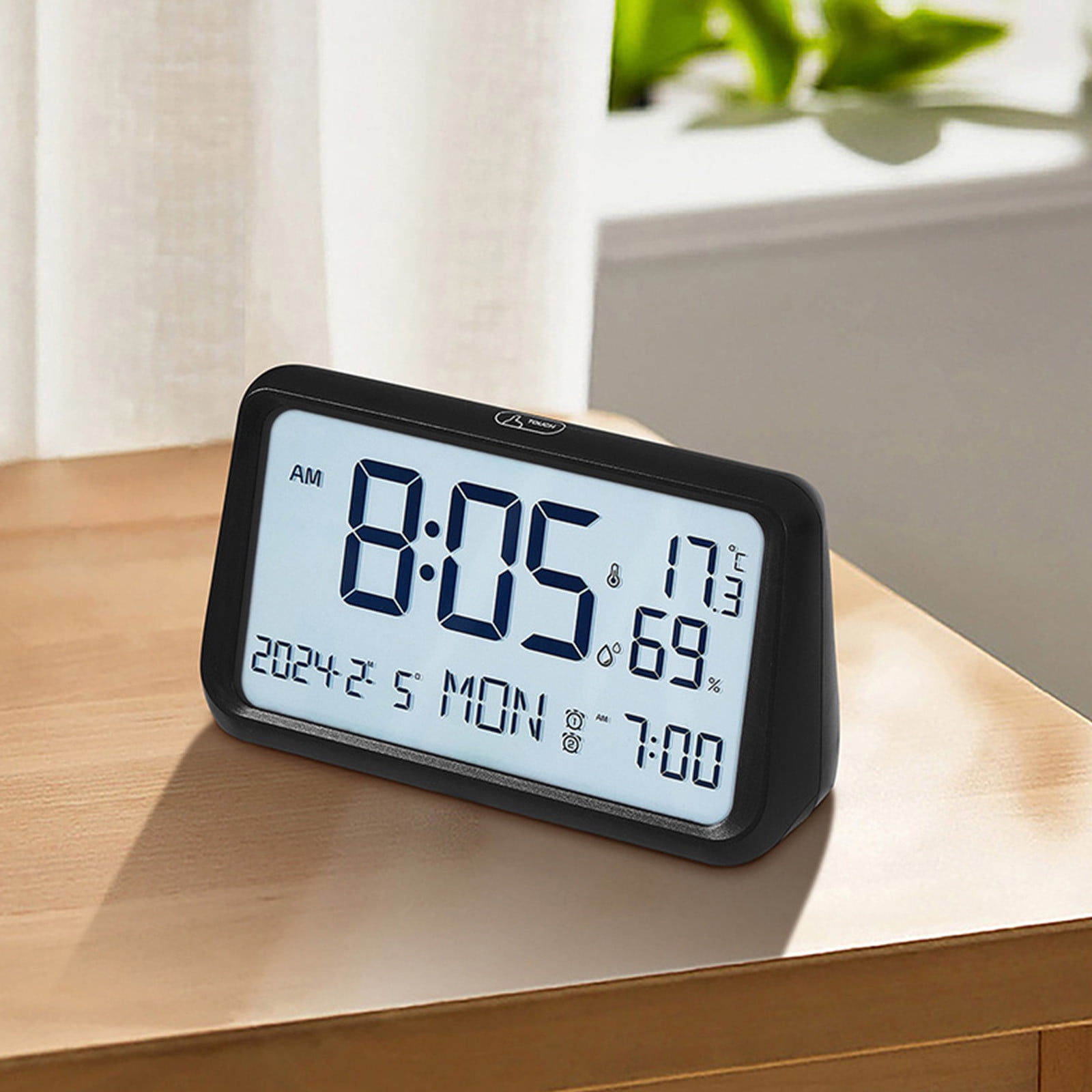 Multi Function Digital LCD Large Screen Weather Clock Indoor ...