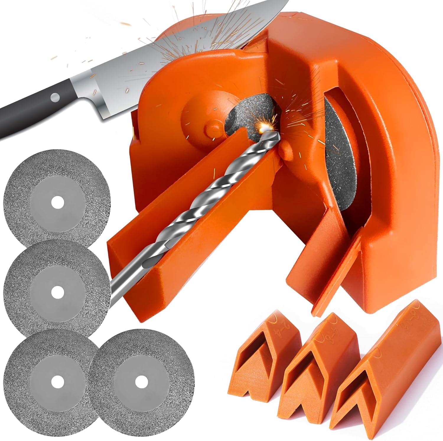 Multi-Function Drill Bit Sharpener With 4 Grinding Pieces, Afilador De ...