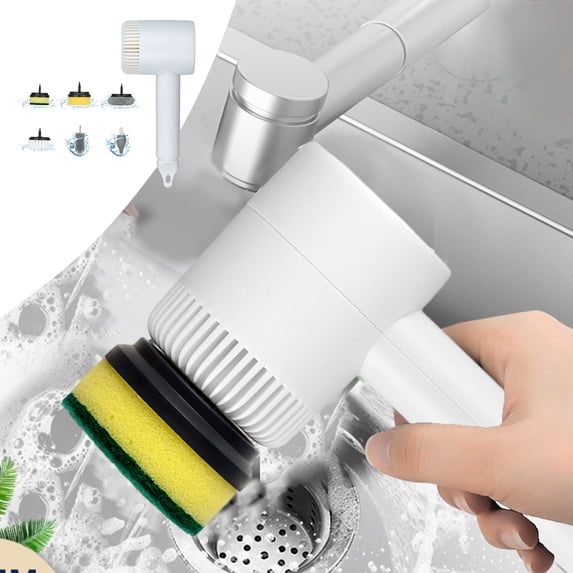Multi-Function Electric Cleaning Brush with Replaceable Rotating Heads ...