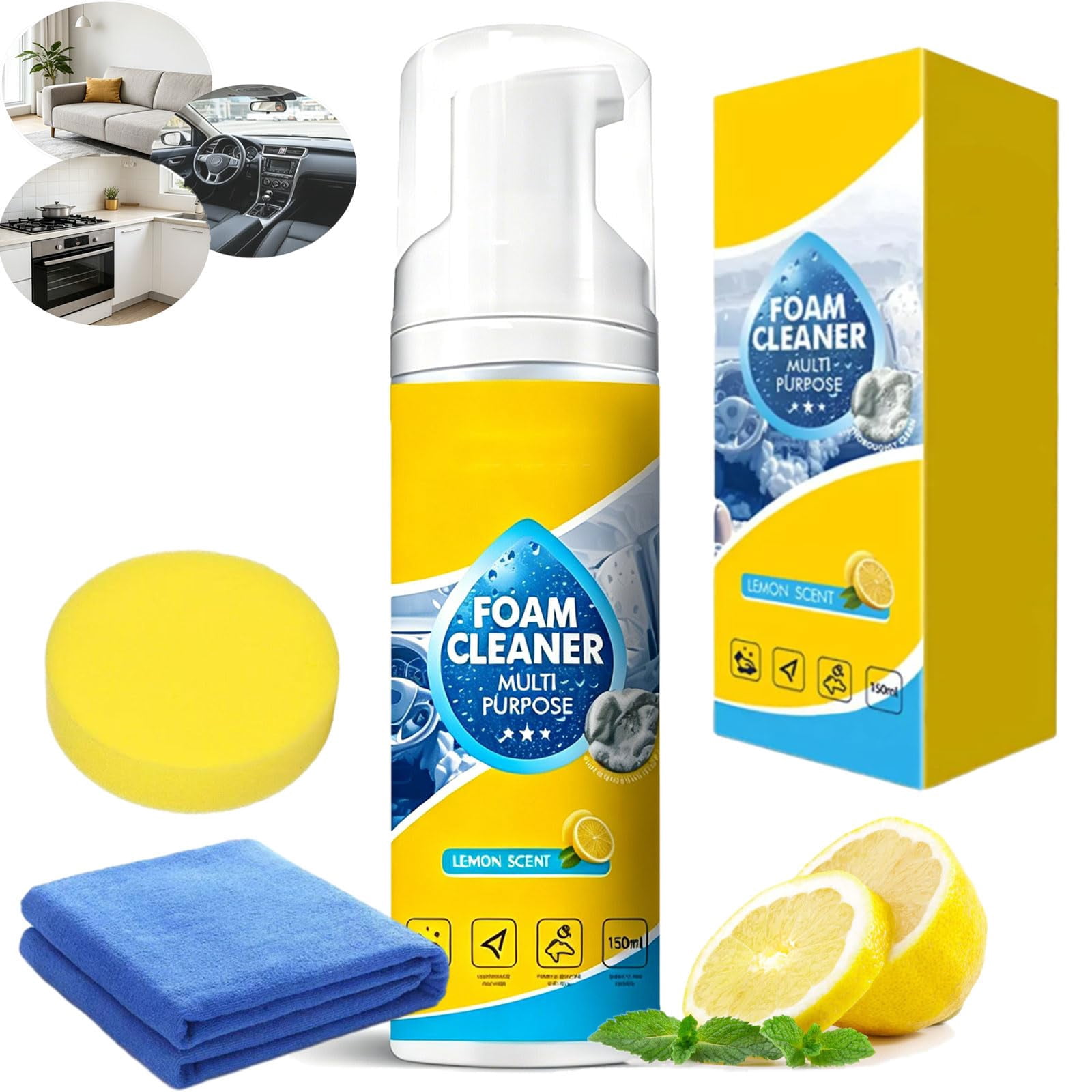 Multi-Function Foam Cleaner, All Purpose 4-in-1 Spray, Heavy-Duty, for ...