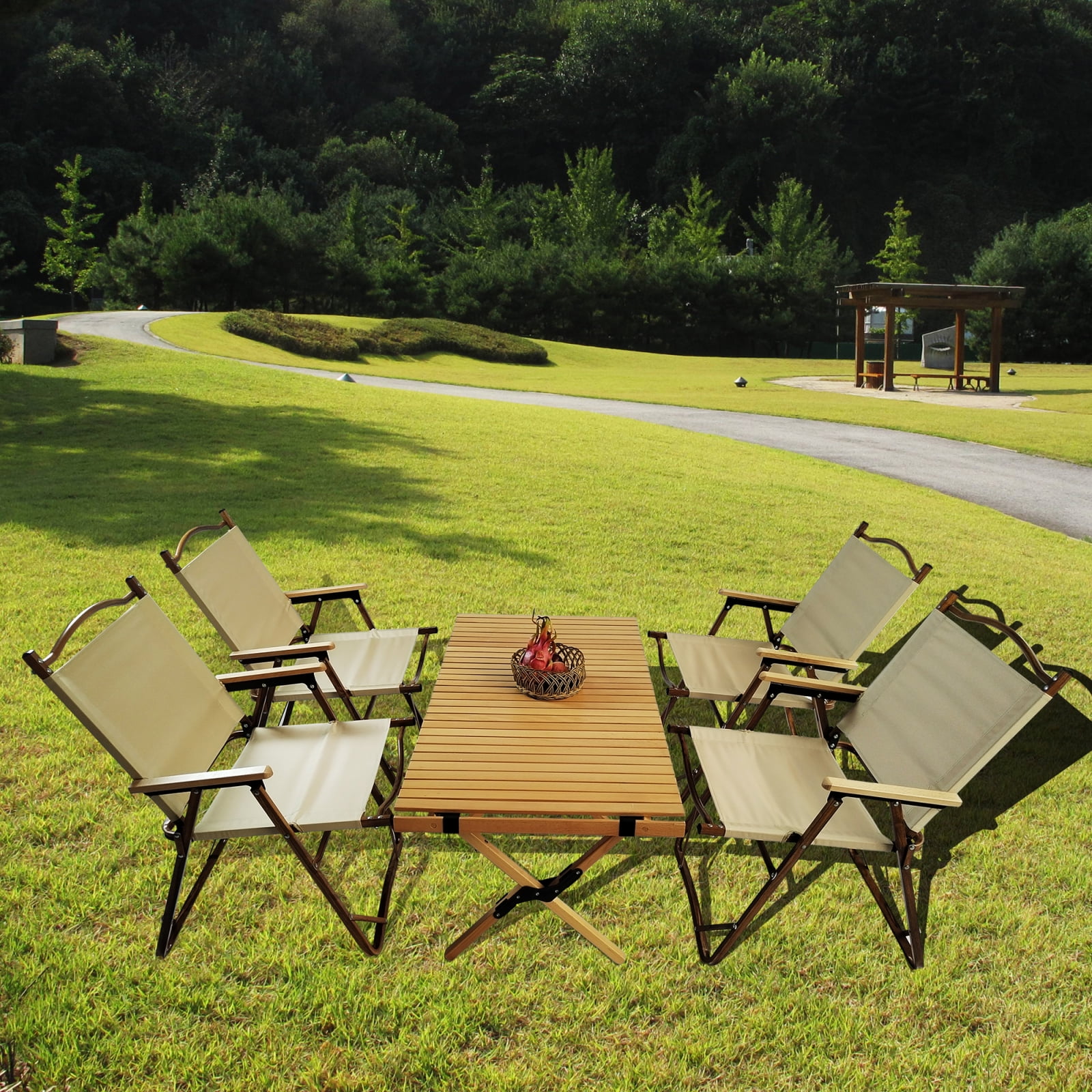 Multi-Function Foldable and Portable Dining Set, 1 Dining Table & 4 ...
