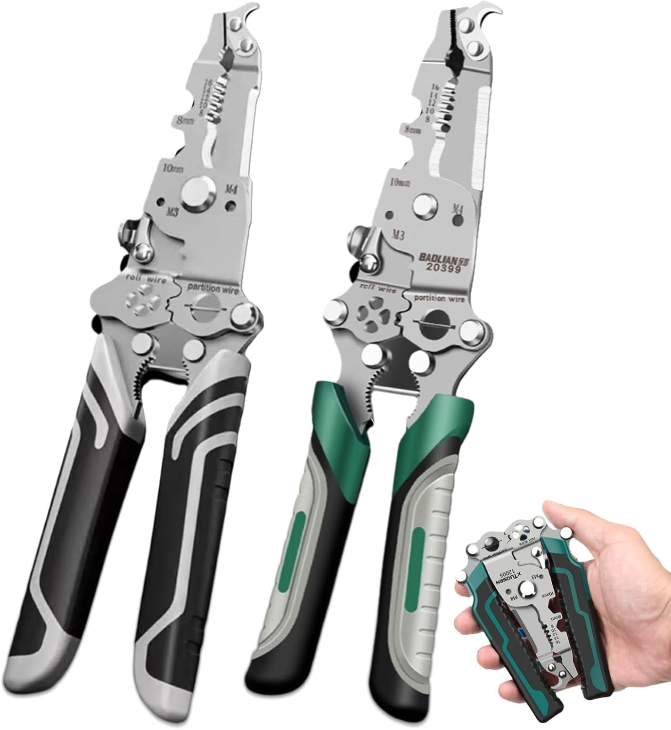 Multi-Function Folding Wire Strippers, 18 in 1 Foldable Wire Strippers ...