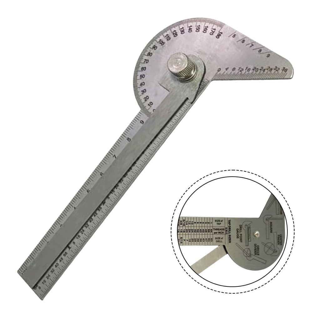 Multi-Function Gauge Square Rule Center Finder Divider Drill Point ...