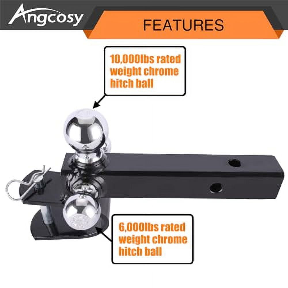 Multi-Function Hitch Ball Mount with Clevis and Pintle Hook Combo - 3 Ball Sizes for 2" Hitches ...