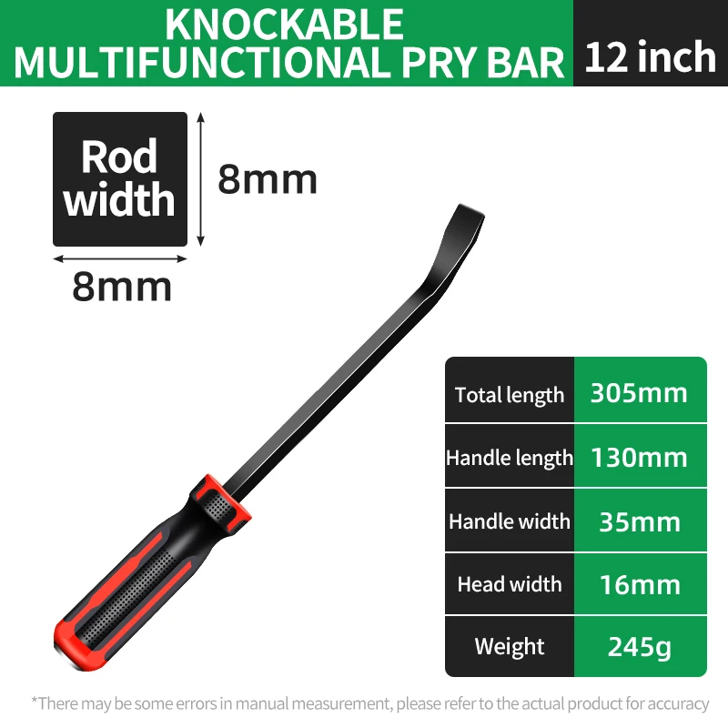 Multi-Function Long Pry Bar 8 12 18 24 inch Tire Heavy Duty Crowbar ...