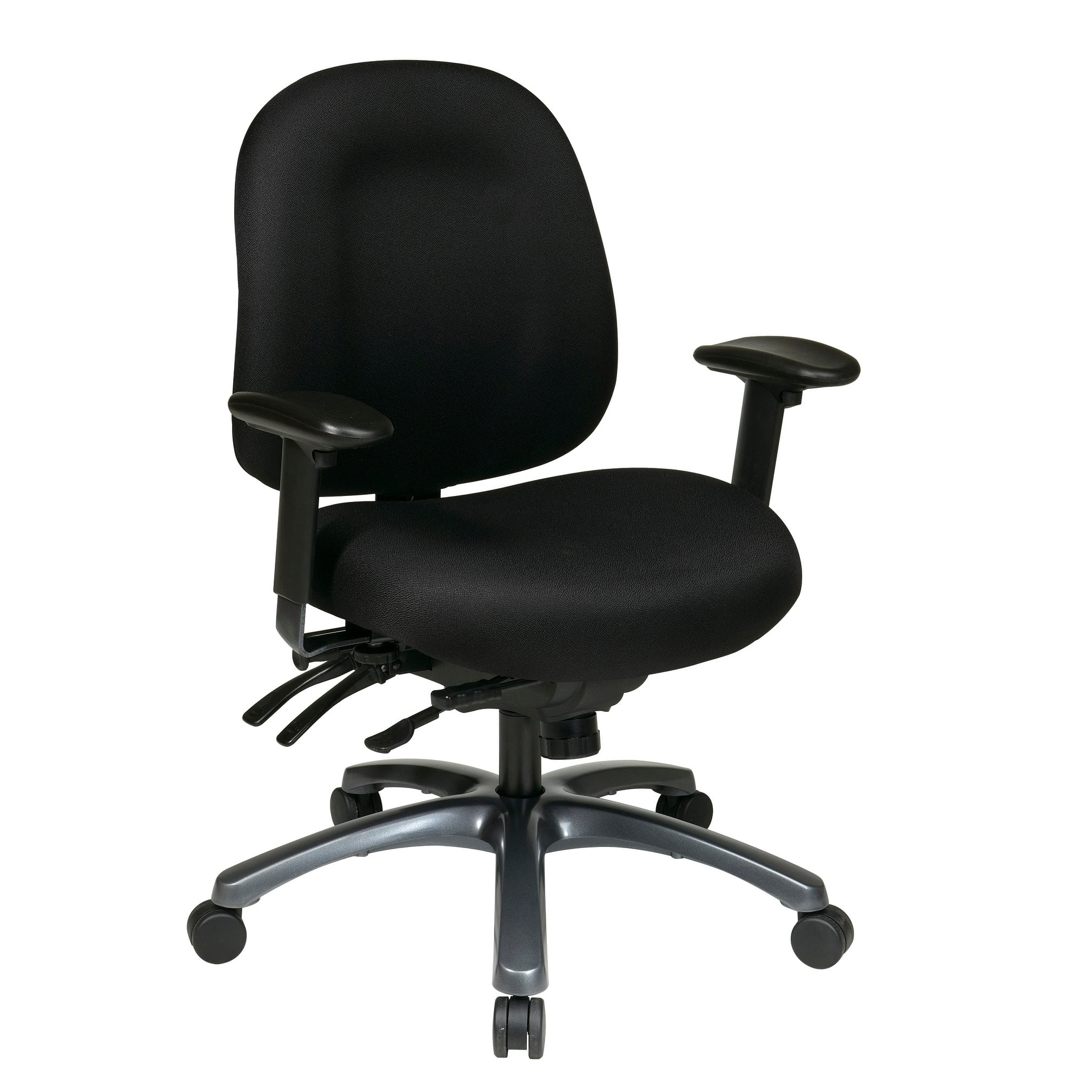 Pro-Line II Multi-Function Mid Back Chair, Black Fabric with Seat ...