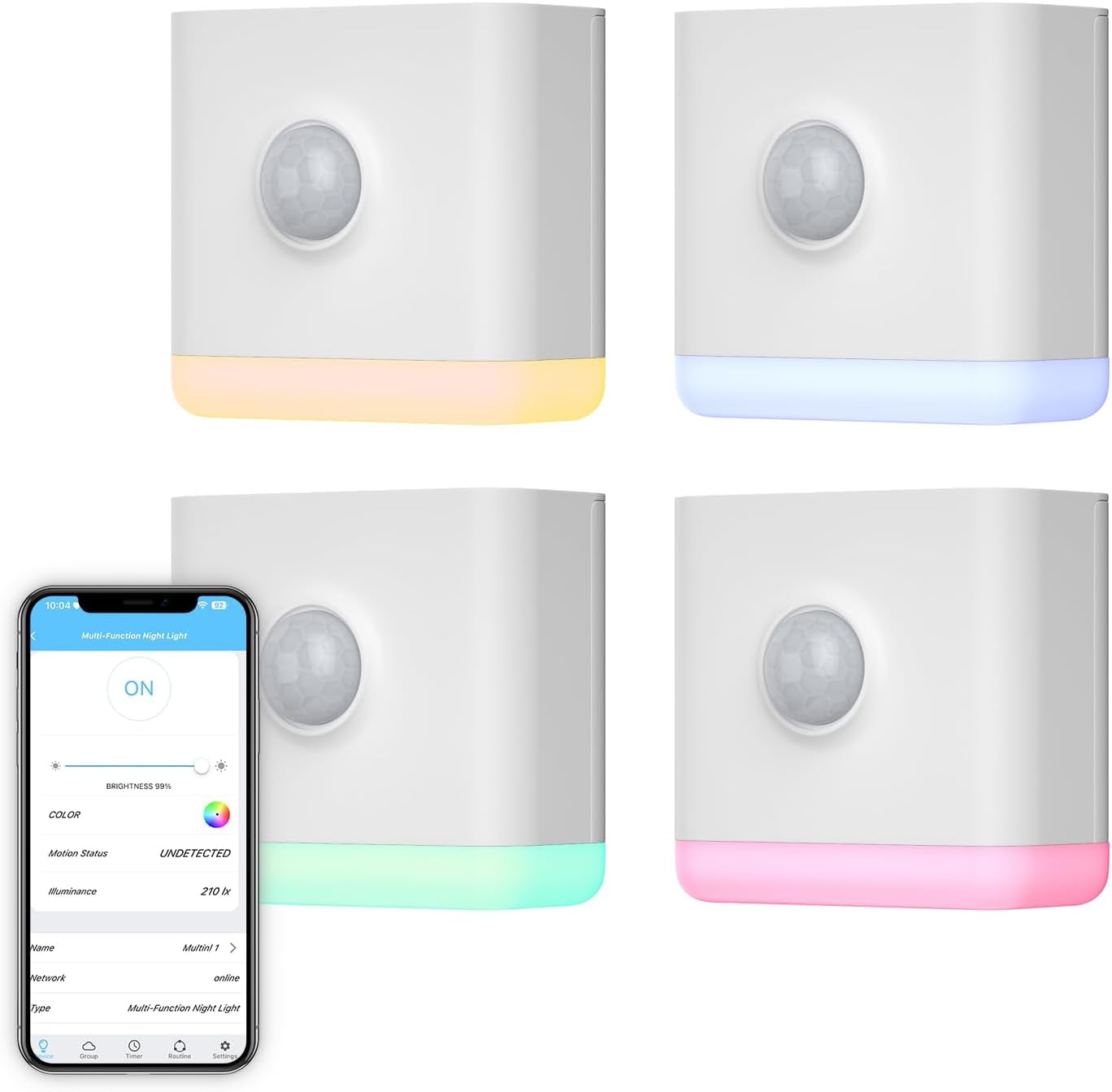 Multi-Function Night Light 4 Pack, Zigbee Repeater, 3-in-1 Combines a ...