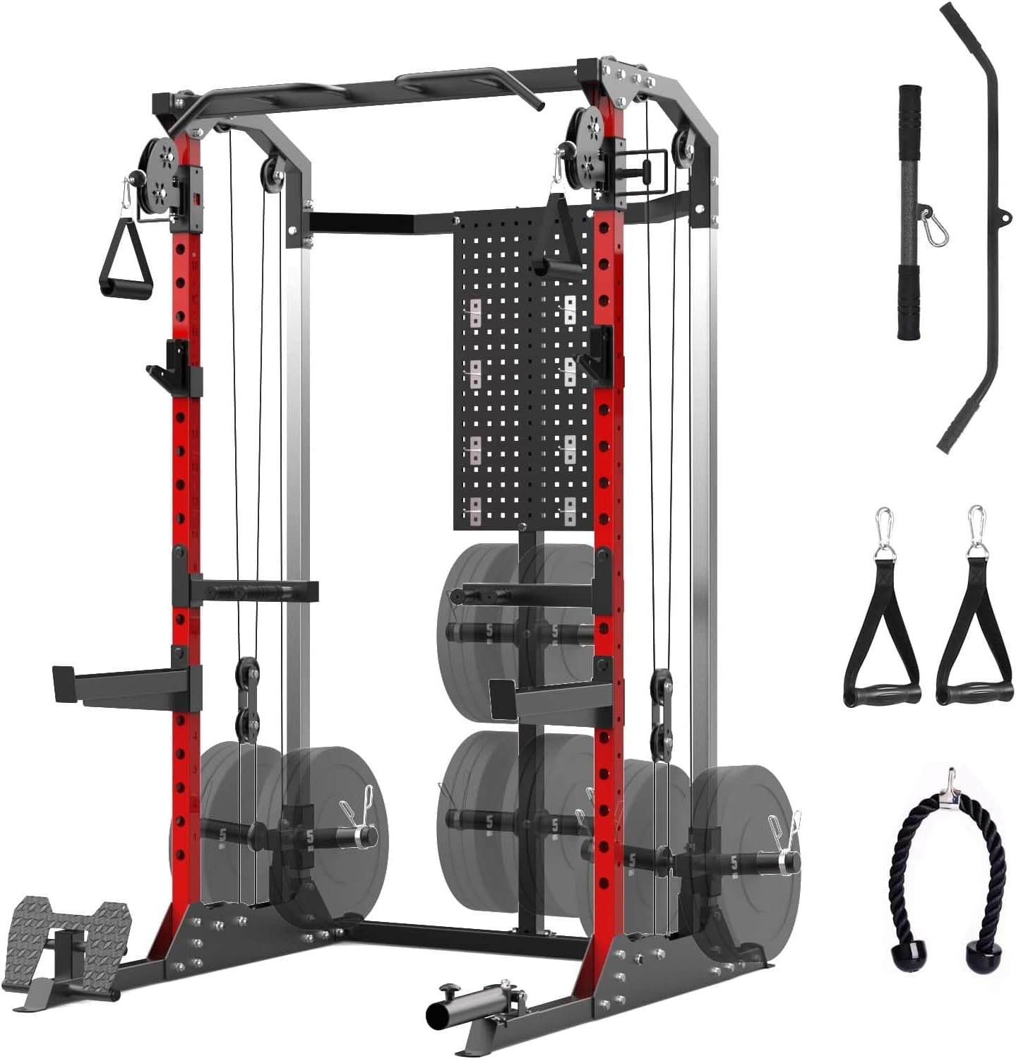 Multi-Function Power Cage 2000LB Capacity w/ Dual Independent Pulley ...