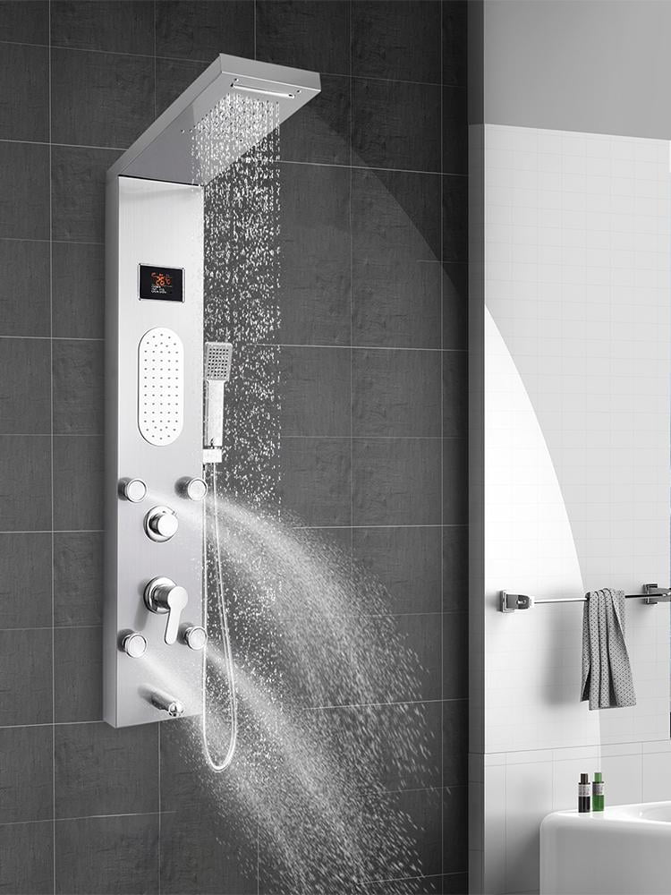 Multi-Function Shower Panel Tower with Waterfall Spray, Body Massage ...