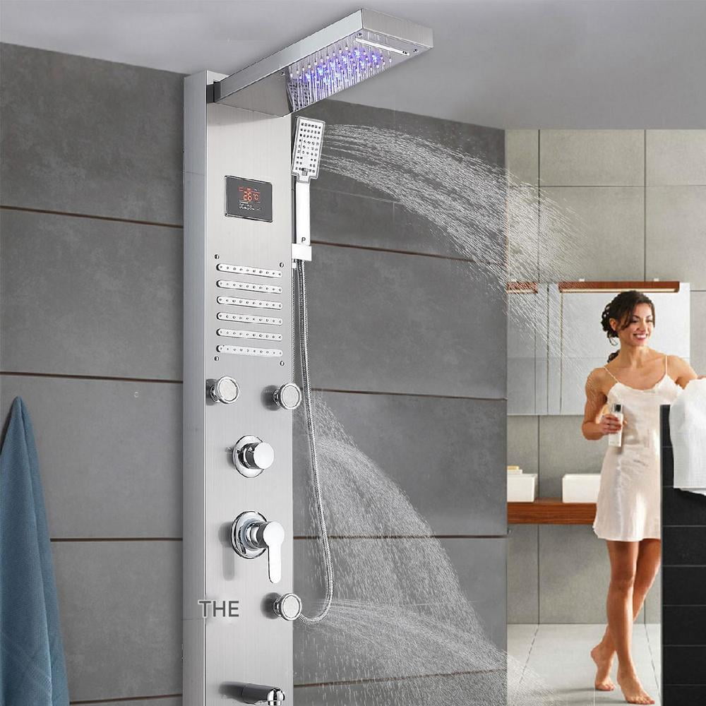 Multi-Function Shower Panel Tower with Waterfall Spray, Body Massage ...