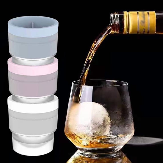 Multi-Function Silicone Ice Maker Food Grade Sphere Ice Mold Stackable ...