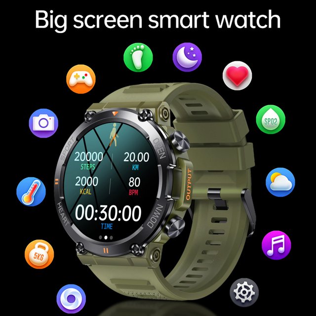 Multi Function Smartwatch Heart Rate Oxygen Pressure Supervision Sleep Tracking Multiple Sports