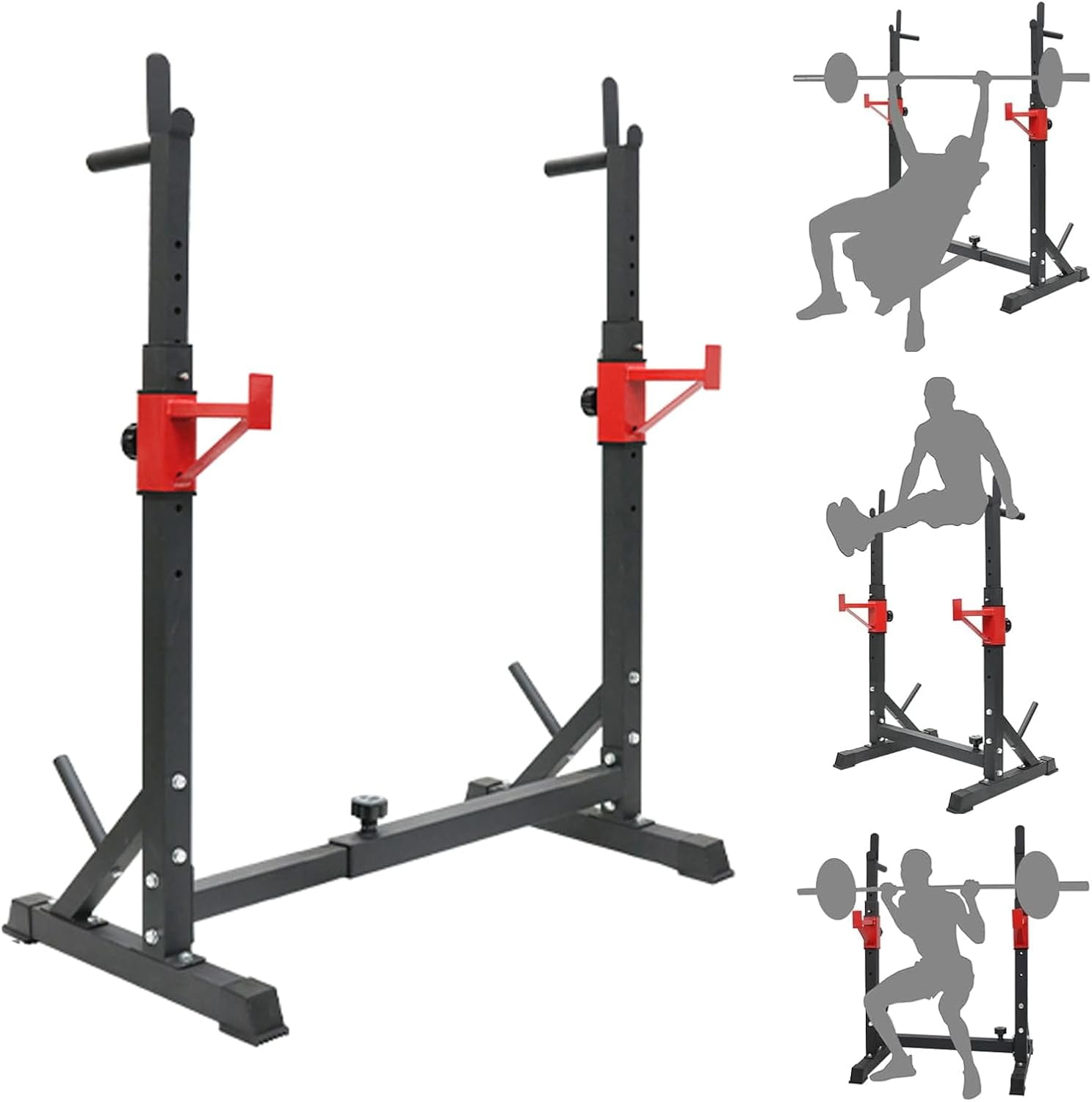 Multi-Function Squat Press Barbell Rack Stand, Height Adjustable ...