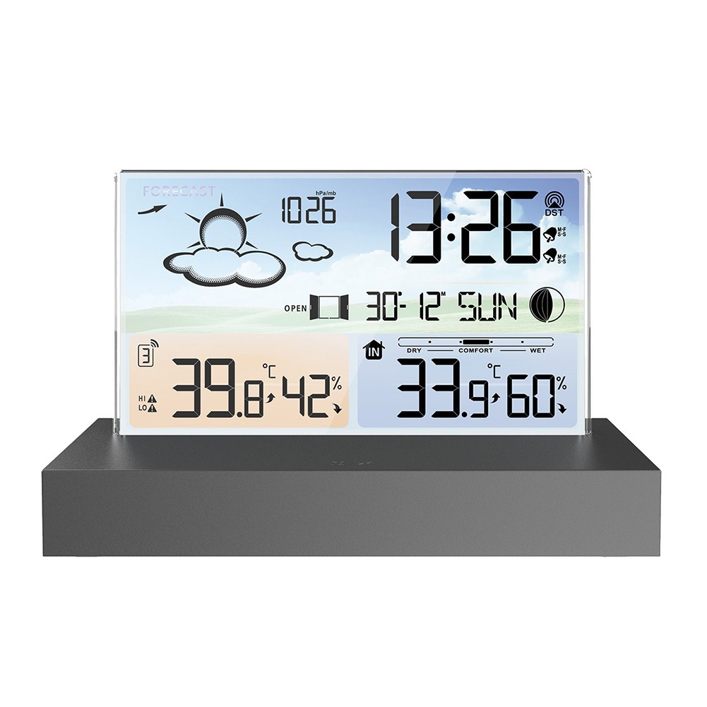 Multi-Function Transparent Weather Clock: Accurate Forecast, Alarms ...