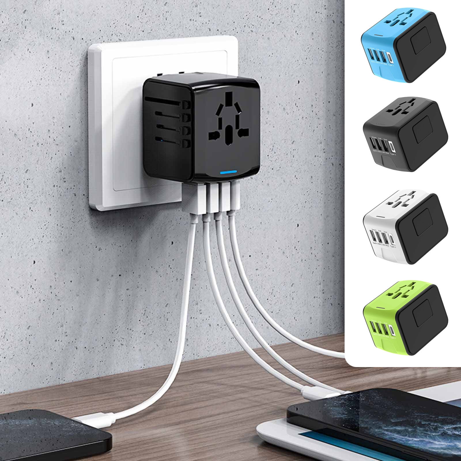 Multi-Function Travel Charger | Universal Adaptive Charging Head ...